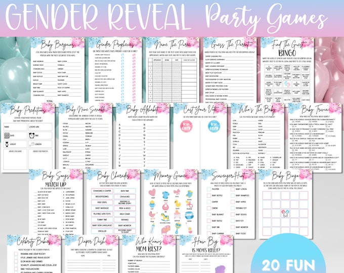 Fades or Braids Gender Reveal Game Set Printable Games Digital Games ...