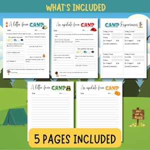 Printable Camp Letter for Kids, Summer Camp Stationery Set, Fill-in-the ...