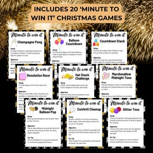 New Year Minute to Win It Game Bundle, Fun NYE Printables for Family ...