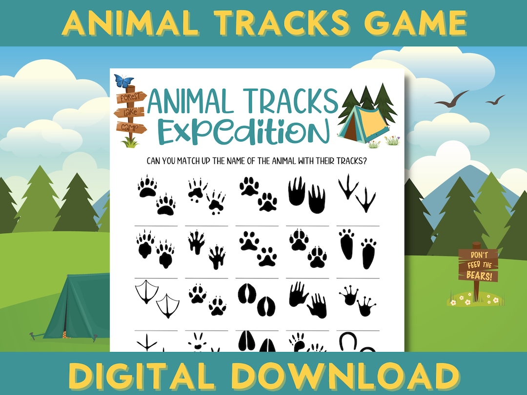 Animal Tracks Expedition Game, Printable Camping Trip Game, Summer Camp ...