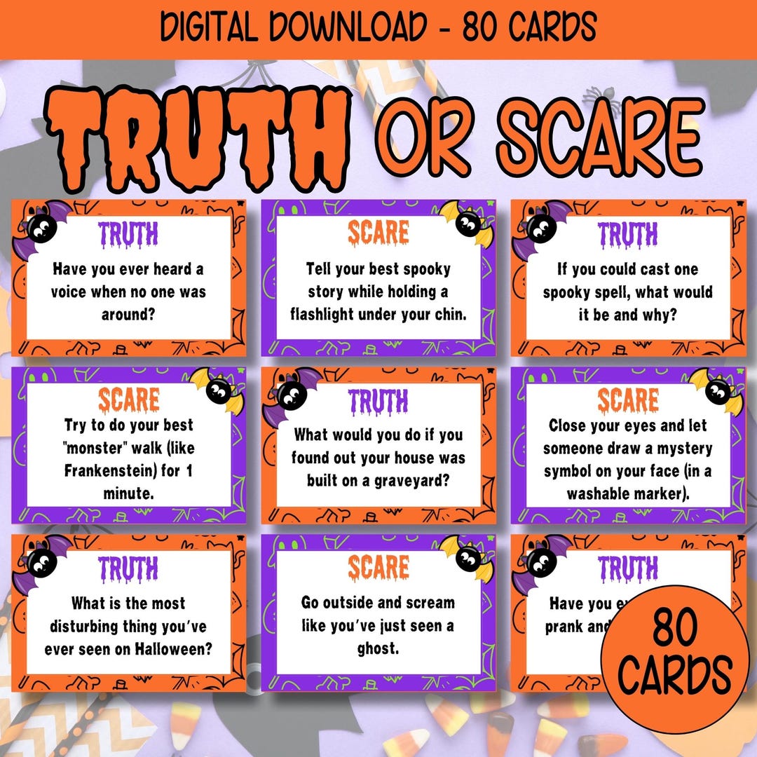 Halloween Truth or Dare Game, Truth or Scare, Fun Family Activities for ...