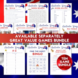 Australia Day Trivia Quiz, Australia Themed Quiz, Printable Australian ...