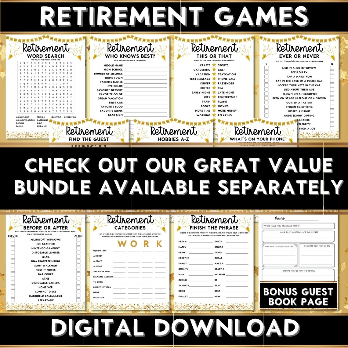 Printable Retirement Party This or That Game, Icebreaker, Work Party ...