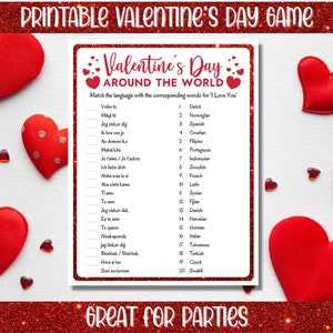 Printable Valentine's Day Around the World Party Game, Instant Download ...