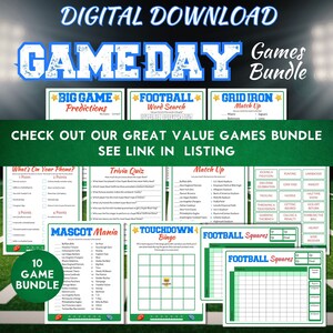 Football Bingo, 60 Unique Bingo Cards, Football Activity, Kid's ...