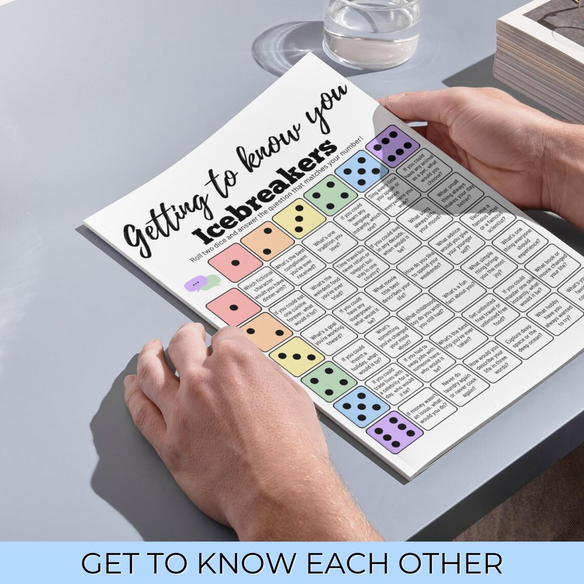Get to Know You Dice Game – Fun Icebreaker Questions, Team Building ...