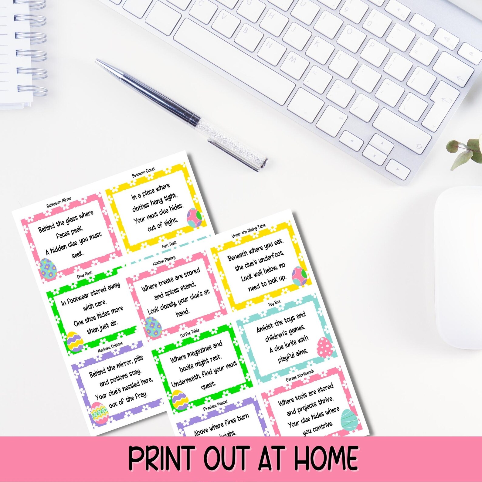 Easter Scavenger Hunt Kit – 42 Indoor/outdoor Clues, Easter Bunny ...