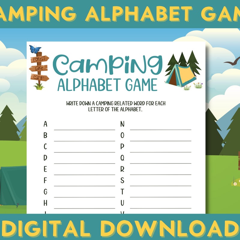 Camping Alphabet - Etsy