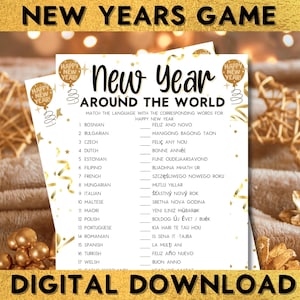 New Year's Eve Around the World Game, Printable Languages Game (digital ...