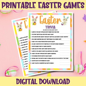 Printable Easter Trivia Game, Quiz, Fun for Children and Adults ...