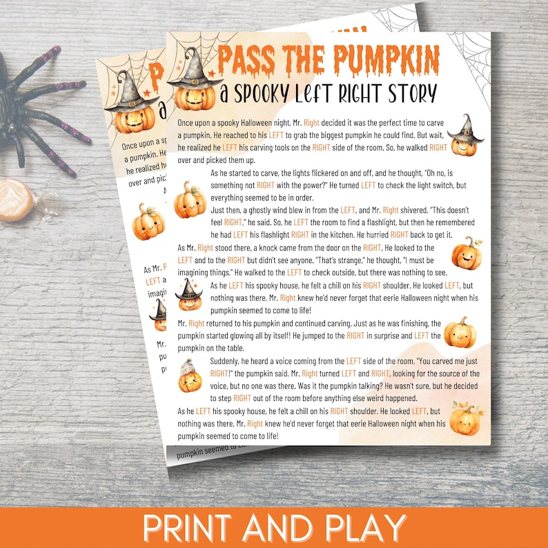 Pass the Pumpkin Game Printable, Halloween Party Activity for Kids ...