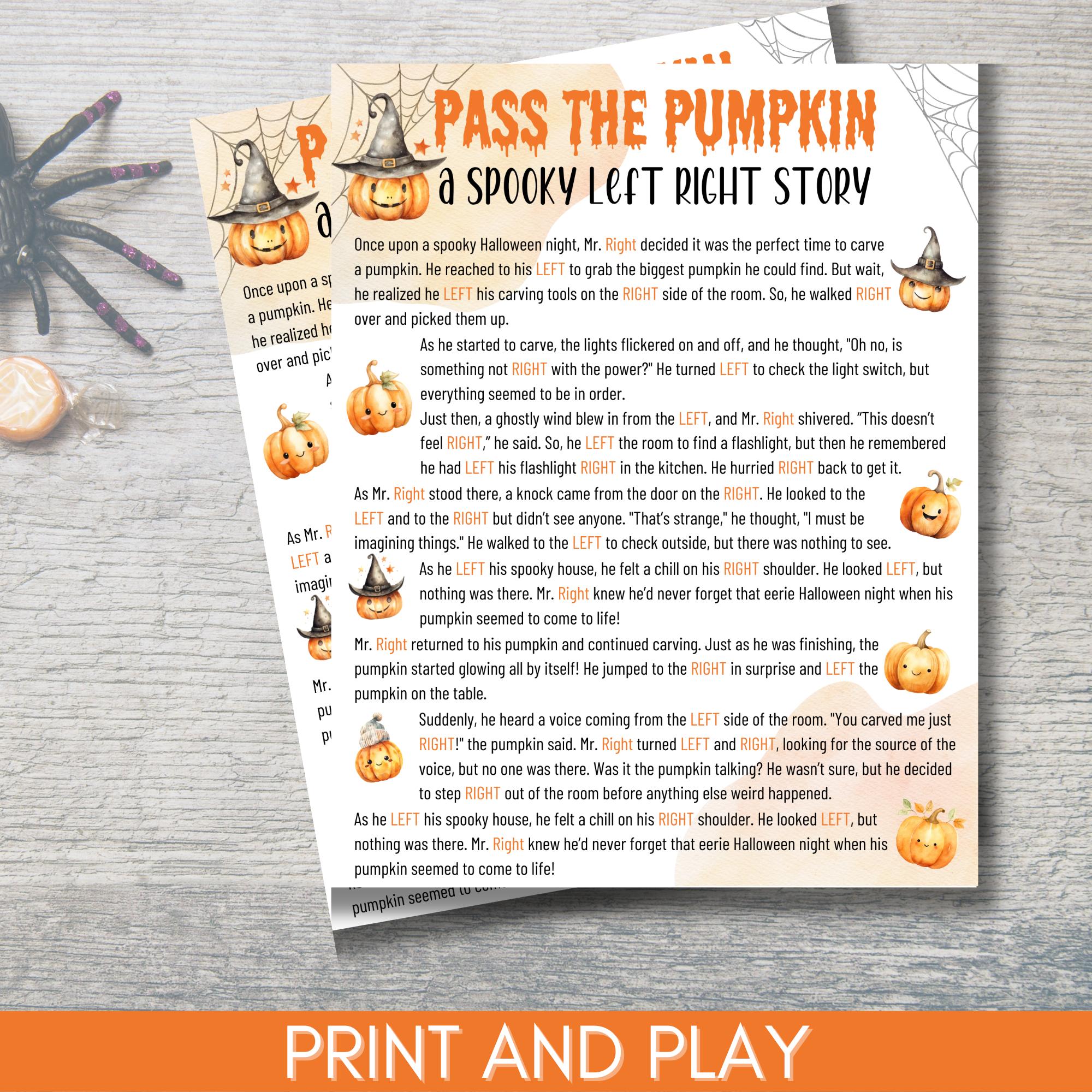Pass the Pumpkin Game Printable, Halloween Party Activity for Kids ...