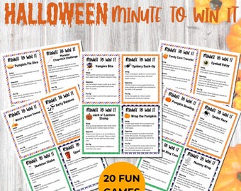 Minute to Win It Halloween Edition PRINTABLE | Family Game Night ...