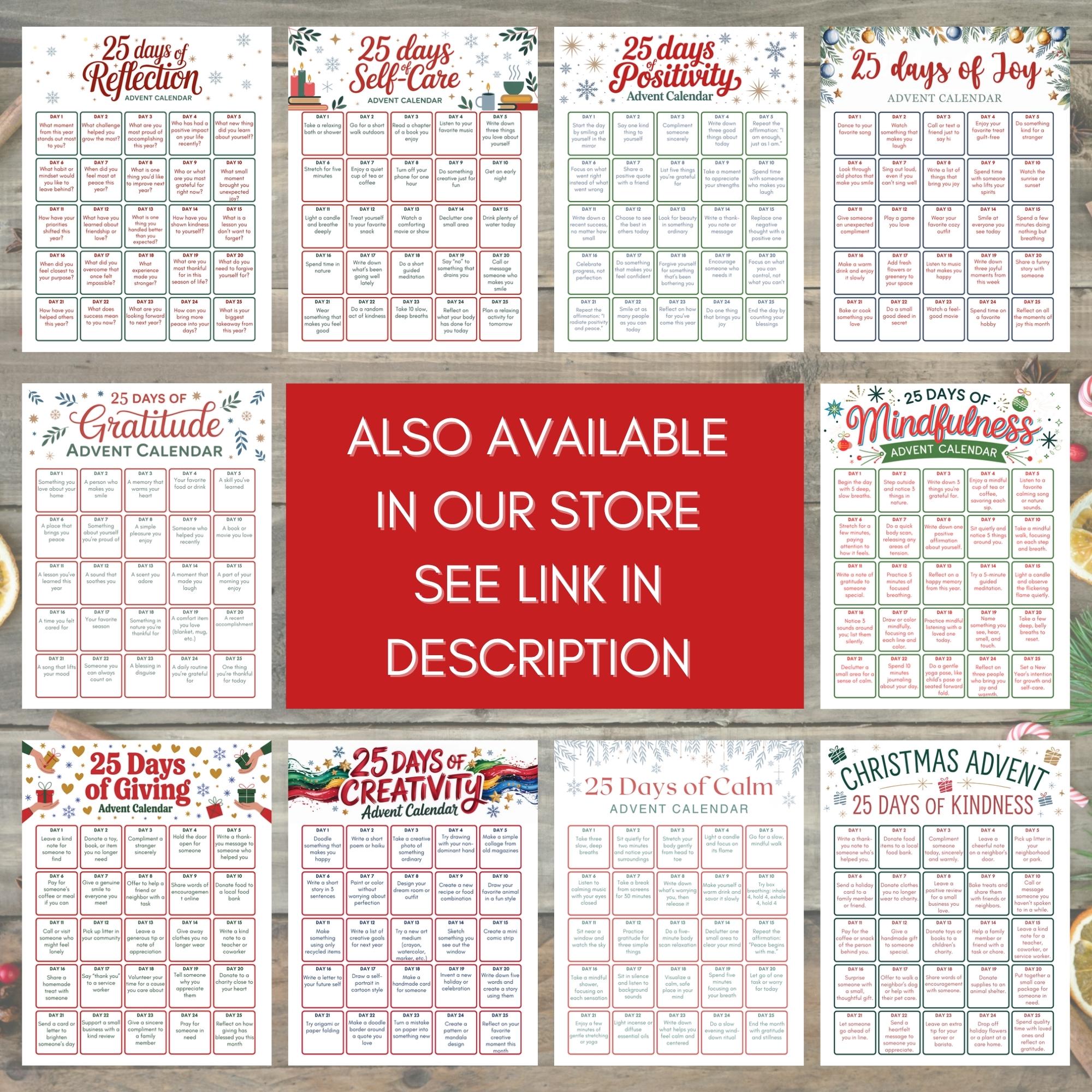 Mindfulness Advent Calendar, 25 Days of Mindful Activities for a ...
