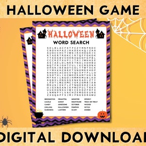 Printable Halloween Word Search Game, Party Game, Classroom, Instant ...