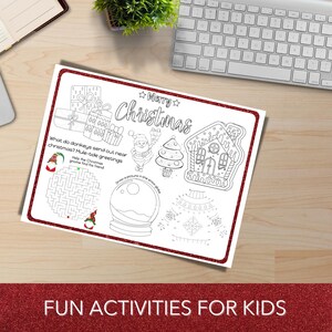 Printable Christmas Activity Sheet Placemats for Kids, Instant Download ...