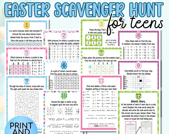 EDITABLE INDOOR Easter Scavenger Hunt, Easter Treasure Hunt, Easter Egg ...