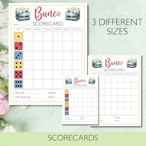 Spring Bunco Printable Bundle – Score Sheets, Tally Cards, Table ...