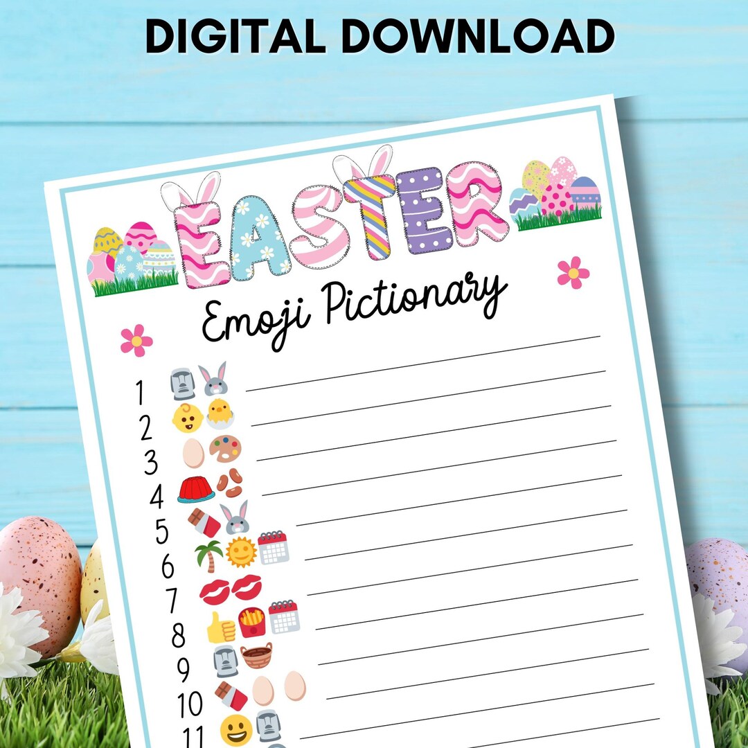 Easter Emoji Game, Fun Printable Easter Activity for Kids, Family Party ...