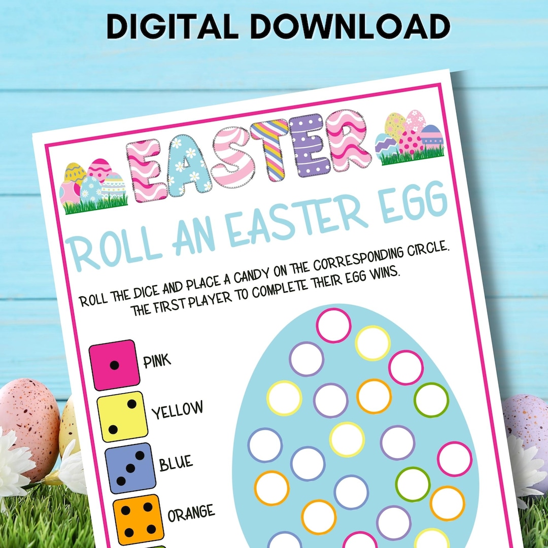 Roll an Easter Egg Game - Colorful Candy Dice Game for Kids, Fun Easter ...