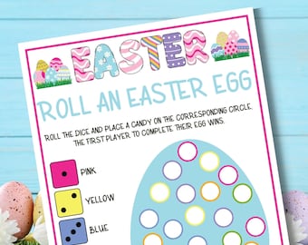Roll an Easter Egg Game – Candy Dice Activity (printable) - Etsy