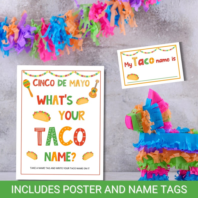 Taco Name Game, Cinco De Mayo Fiesta, Family Party (PDF Download) - Etsy