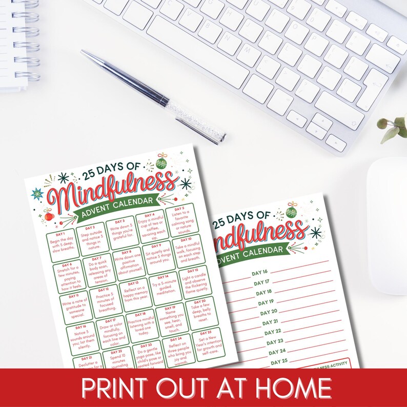 Mindfulness Advent Calendar, 25 Days of Mindful Activities for a ...