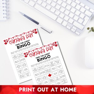 Canada Day Find the Guest Bingo Game, Printable, Instant Download ...