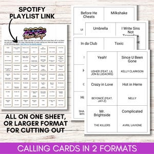 2000s Music Bingo, Printable Music Game, Party Game, Instant Download ...