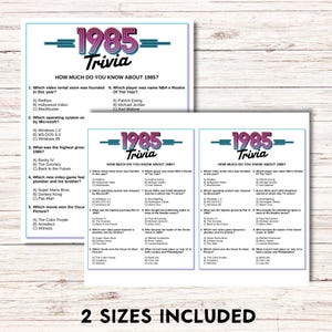 1985 Trivia Game, 40th Birthday Party Activities, Printable Fun Facts ...
