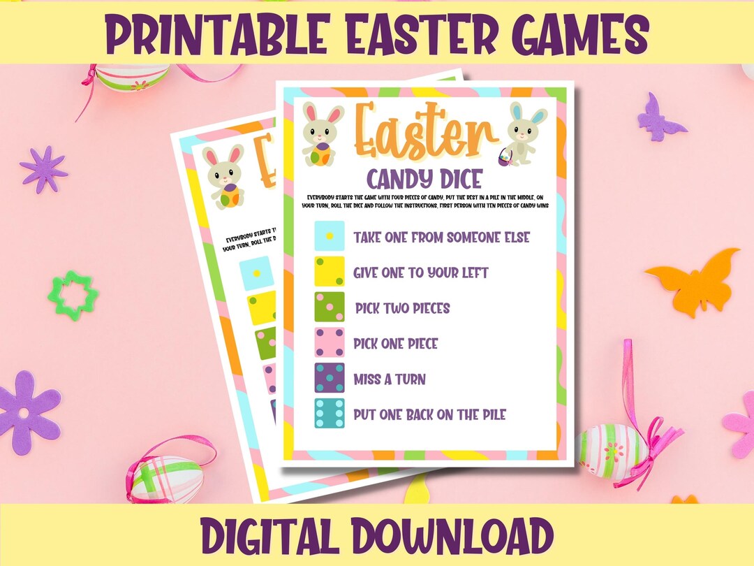 Printable Easter Candy Dice Game, Instant Download, Classroom, Parties ...