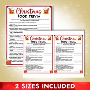 Christmas Food Trivia Quiz, Printable Game, Digital Download, Party ...
