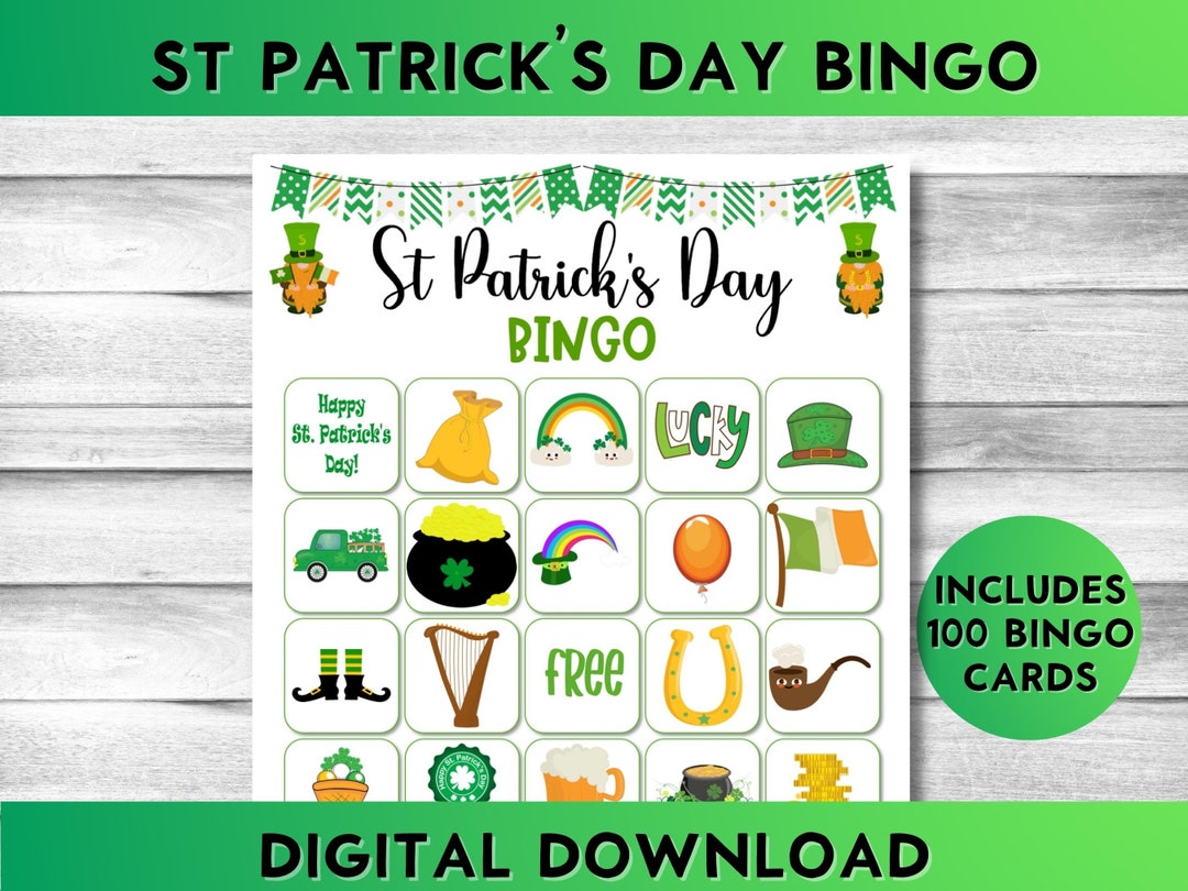 Printable St Patrick's Day Bingo Game, St Paddy's Day, Classroom ...