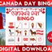 Canada Day Printable Bingo Game, 20 Unique Bingo Cards, Day, Family Fun ...