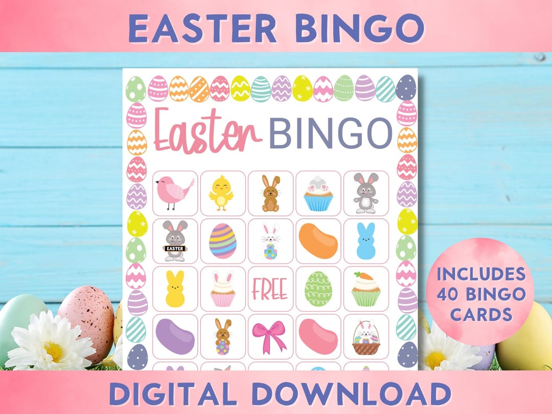 Easter Bingo, Printable Game, 40 Unique Bingo Cards, Classroom ...