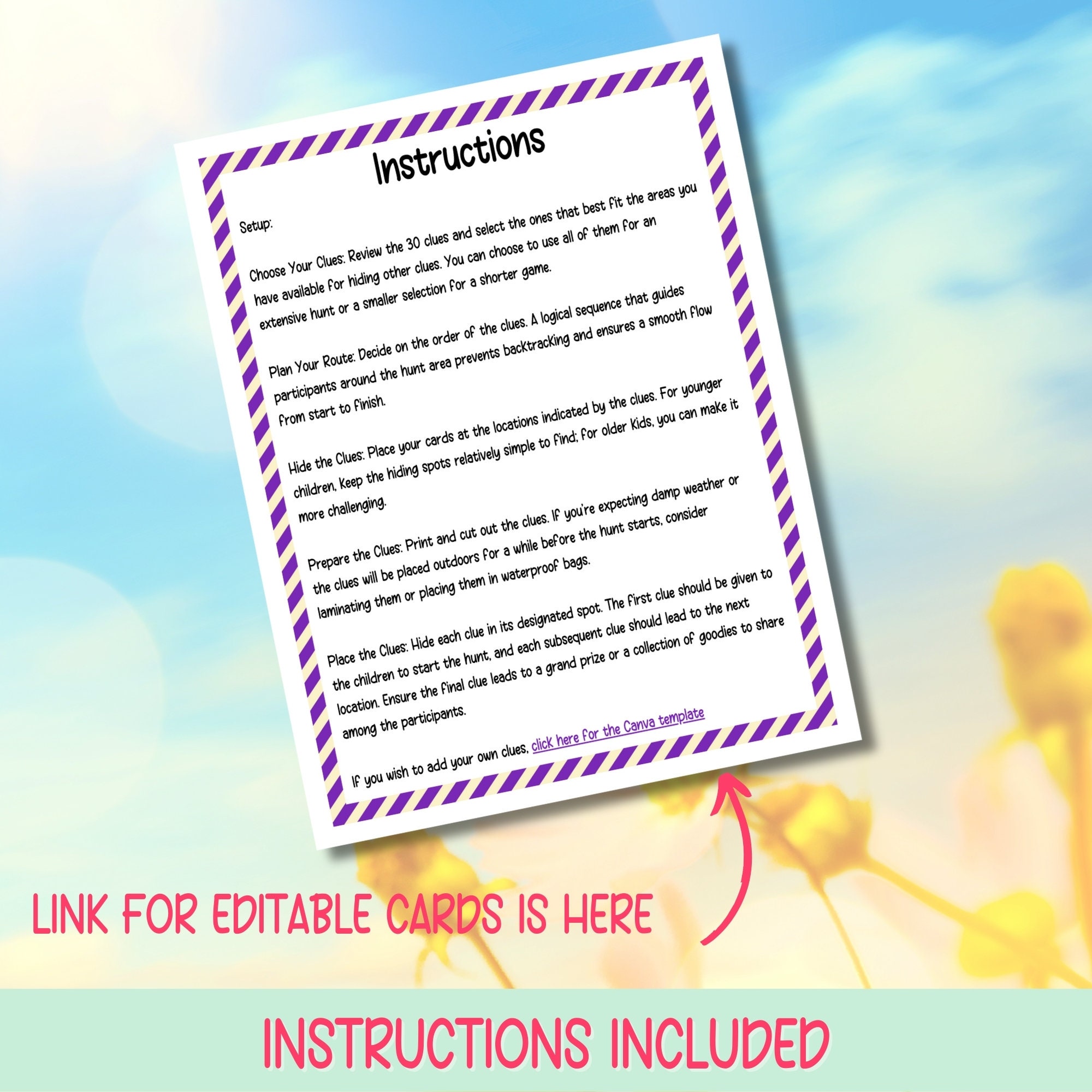 Summer Scavenger Hunt for Kids, Summertime Games, Outdoor Activity ...