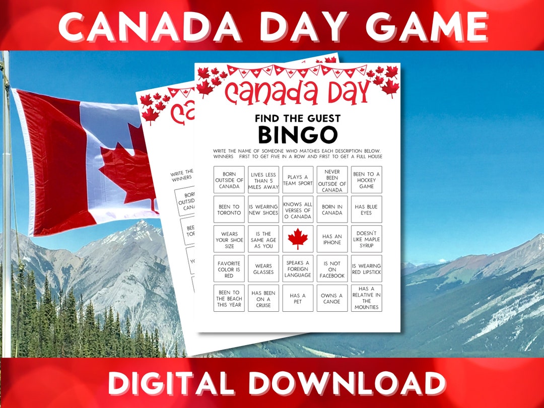 Canada Day Find the Guest Bingo Game, Printable, Instant Download ...