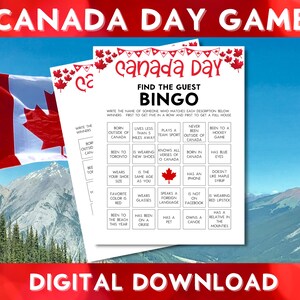 Canada Day Find the Guest Bingo Game, Printable, Instant Download ...