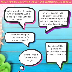 Summer Party Games Bundle, 12 Printable Games and Activities, Pool ...