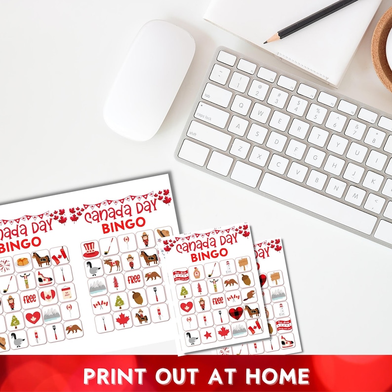 Canada Day Printable Bingo Game 20 Unique Bingo Cards Day - Etsy
