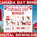 Canada Day Printable Bingo Game, 40 Unique Bingo Cards, Day, Family Fun ...