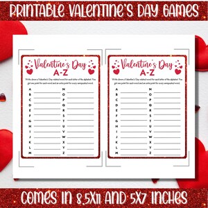 Printable Valentine's Day A-Z Party Game, Instant Download - Etsy