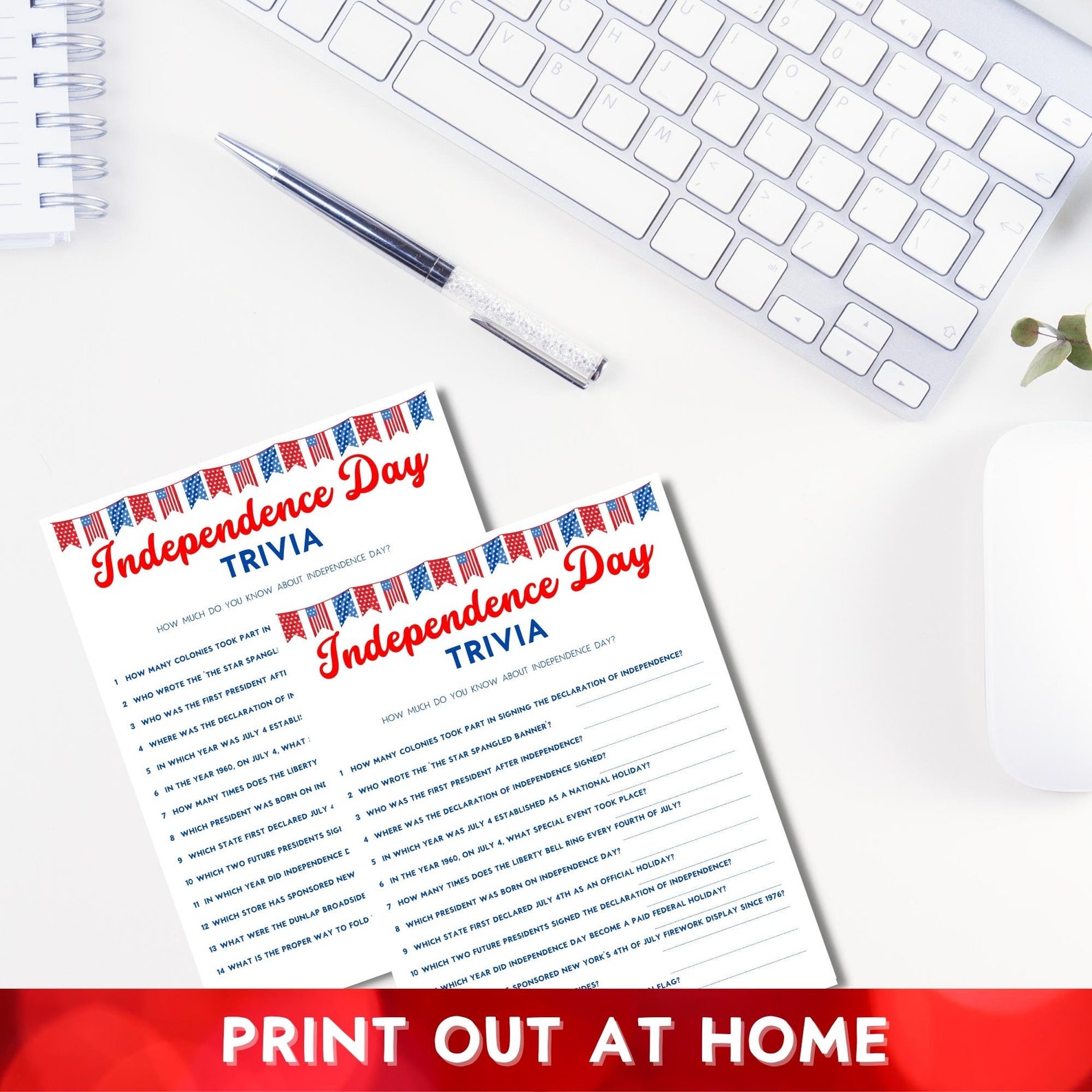 Printable Independence Day Trivia Game, Family Fun, Patriotic Quiz - Etsy