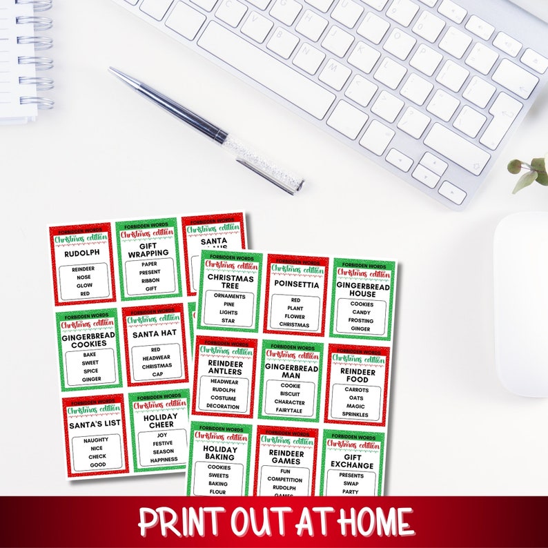 Forbidden Words | Christmas Party Game | Christmas Family Cards Game ...