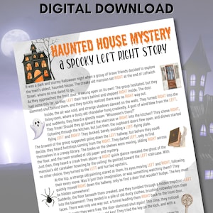 Halloween Left Right Game, Haunted House Mystery, Fun Printable Game ...