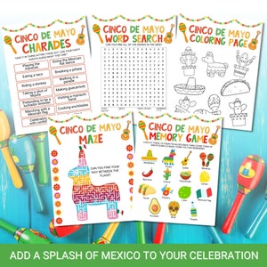 Cinco De Mayo Games Bundle, Fiesta Party, Family Game Night, Mexican ...