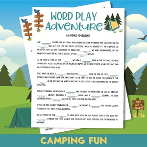 Camping Word Play Game, Printable Camping Trip Game, Summer Camp ...