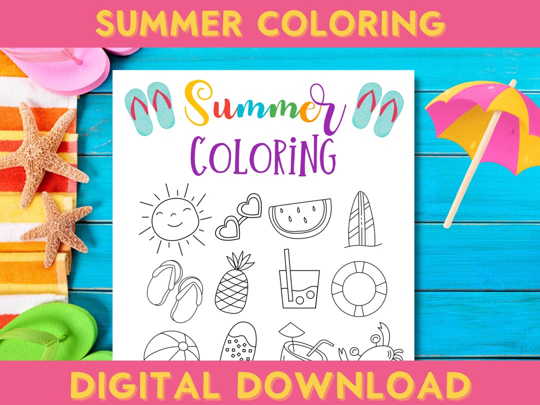 Summer Coloring Page, Printable Activities, Pool Party, Family Fun, End ...
