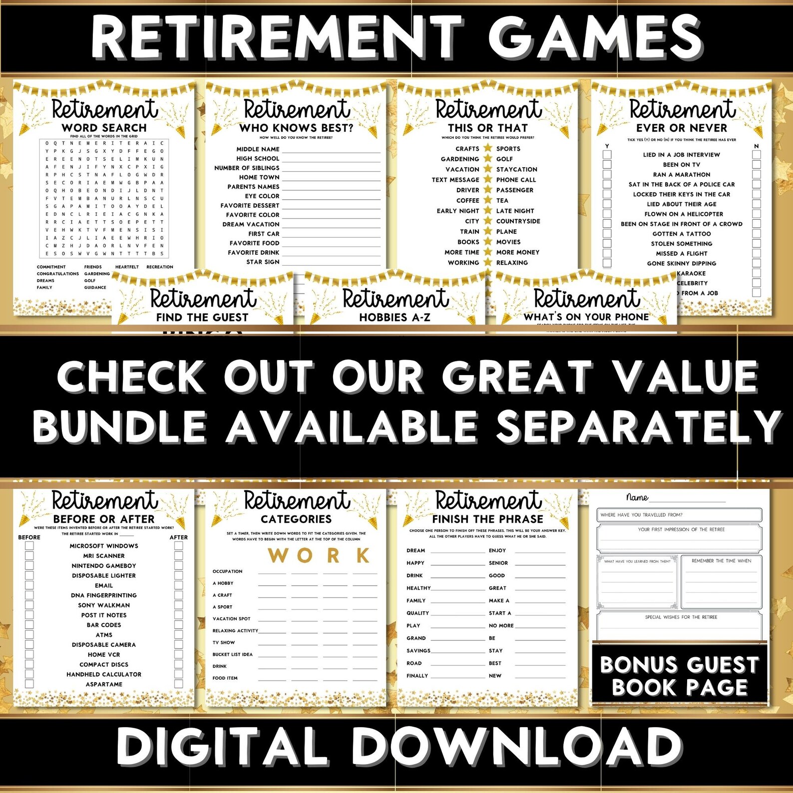 Printable Retirement Party Word Search Game, Icebreaker, Work Party for ...