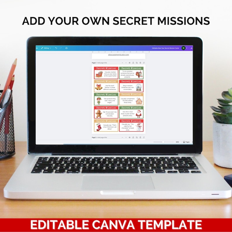 Christmas Secret Mission Dinner Game, 60 Printable Cards + Blank ...